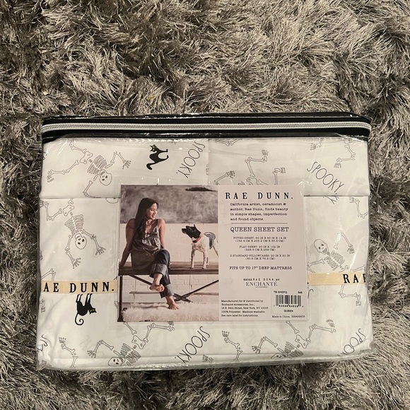 Rae Dunn | Bedding | Rae Dunn Queen Halloween Skeletons Sheet Set ...